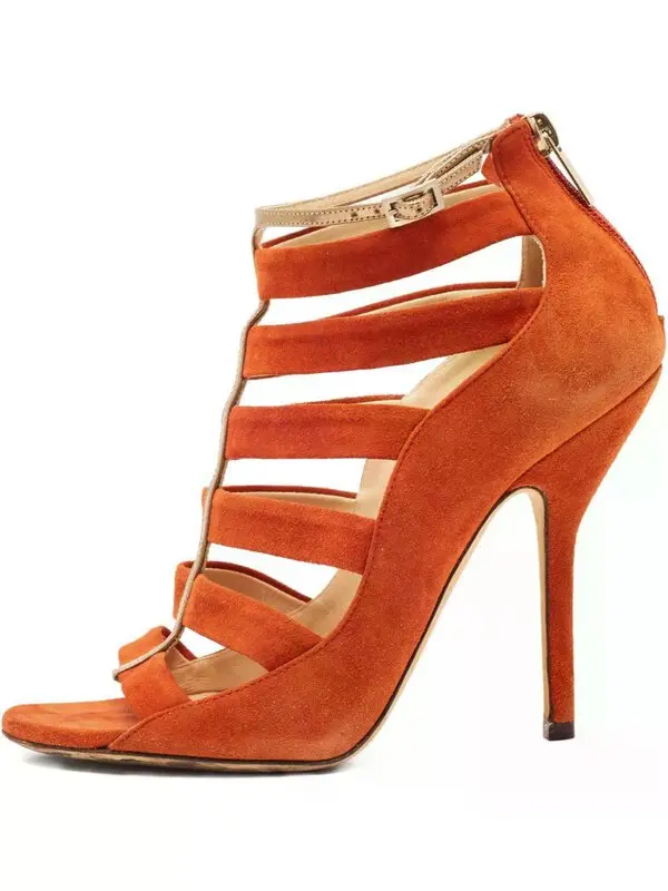 JIMMY CHOO Suede Strappy Stiletto Sandals
