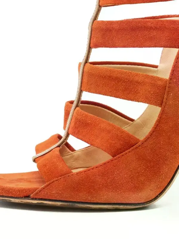 JIMMY CHOO Suede Strappy Stiletto Sandals
