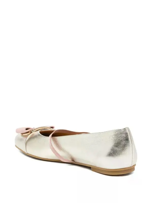 FERRAGAMO Vara Buckle Ballet Flats - Gold