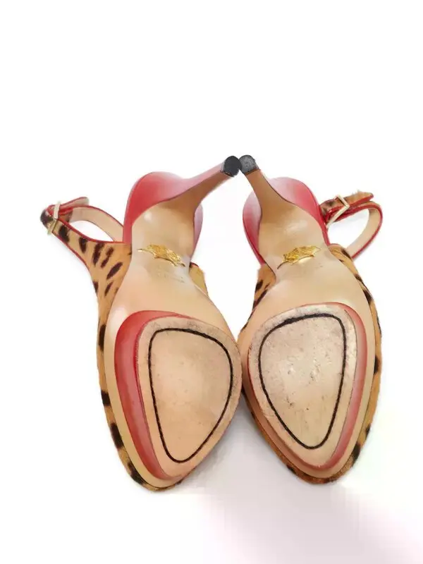 CHARLOTTE OLYMPIA 140mm Leopard-pattern Platform Slingback Pumps