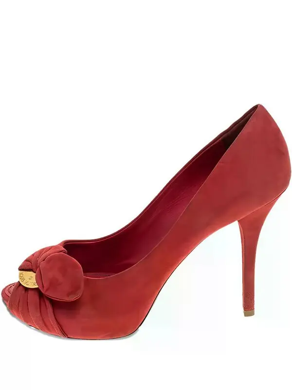 LOUIS VUITTON 110mm Ruched Bow Peep Toe Pumps