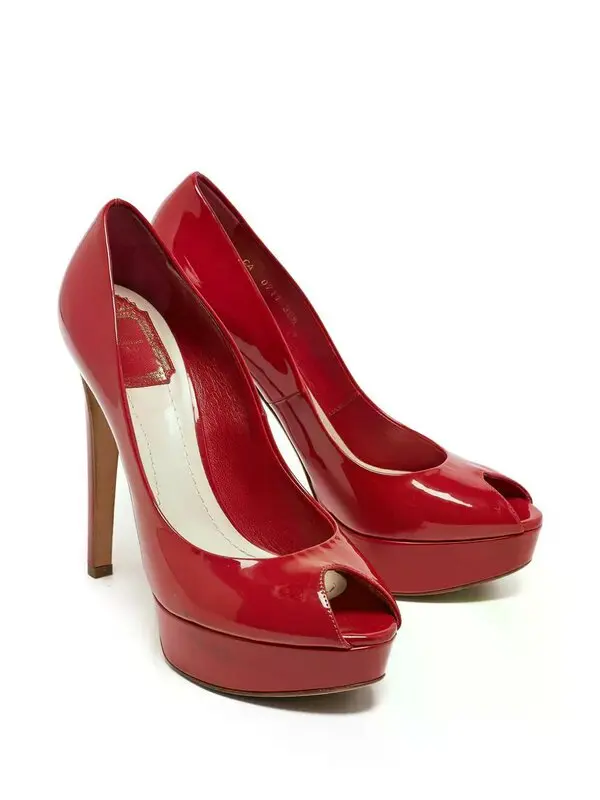 Dior Patent Leather Peep-toe Stiletto Sandals
