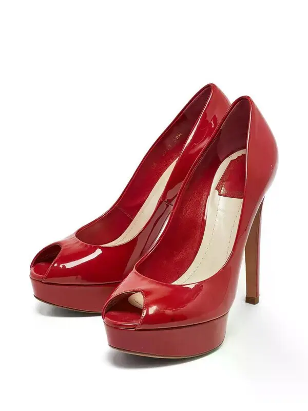Dior Patent Leather Peep-toe Stiletto Sandals