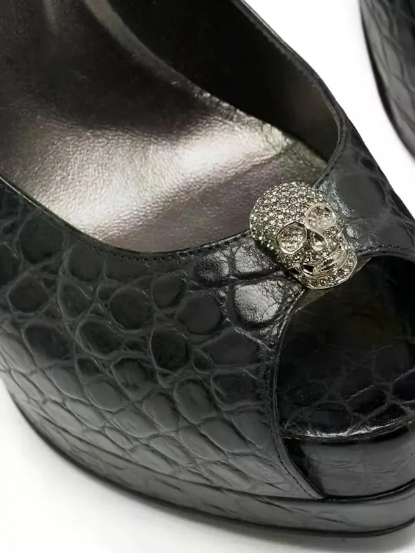 Philipp Plein Crocodile-embossed Skull Pumps