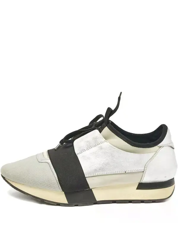 Balenciaga Race Runner Leather Sneakers - Grey
