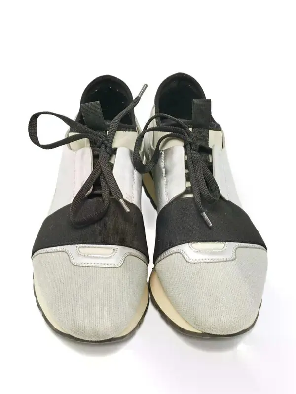Balenciaga Race Runner Leather Sneakers - Grey