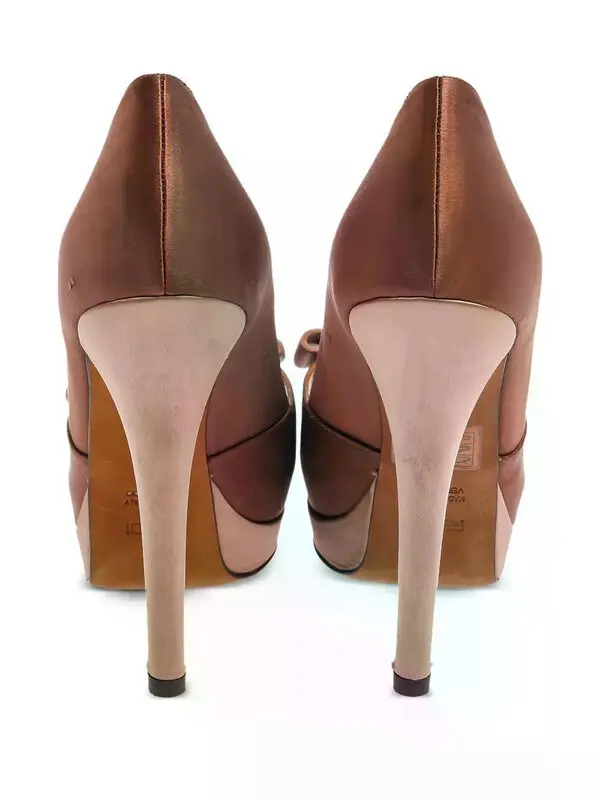 Fendi 145mm Satin Bow Peep-toe Pumps