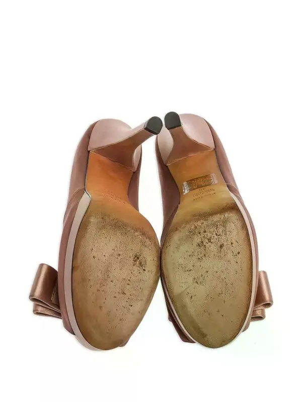 Fendi 145mm Satin Bow Peep-toe Pumps