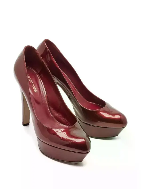 SERGIO ROSSI Patent Leather Platform Pumps