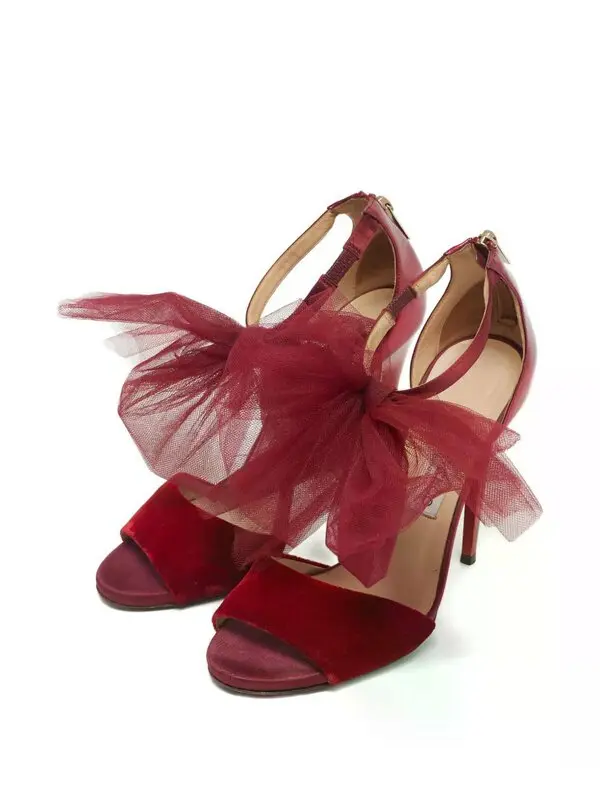 JIMMY CHOO Round-toe Velvet Sandals