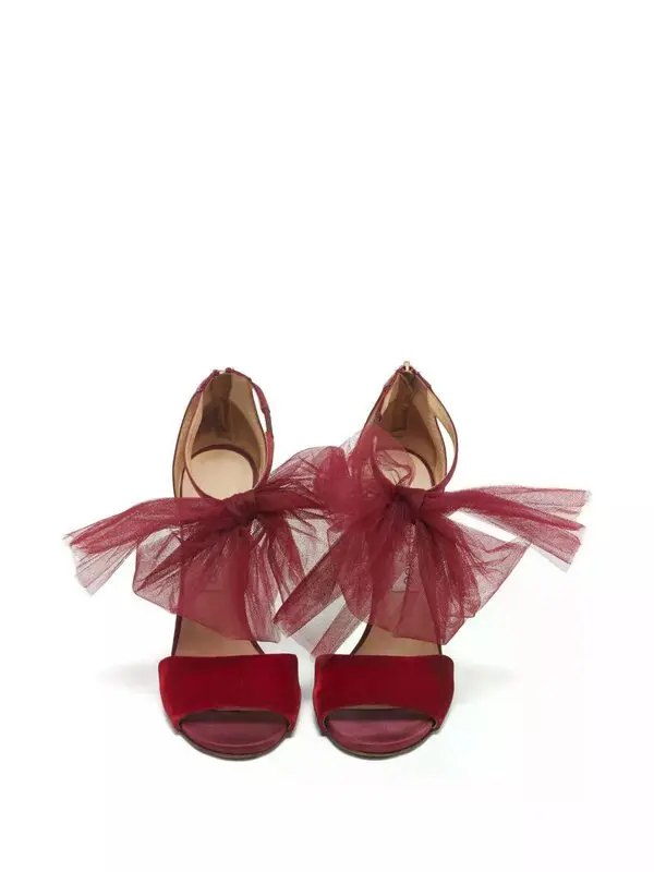 JIMMY CHOO Round-toe Velvet Sandals