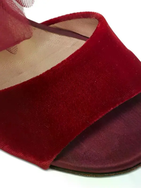 JIMMY CHOO Round-toe Velvet Sandals