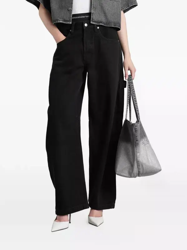 Alexander Wang Wide-leg Jeans With Attached Boxer Brief - Black