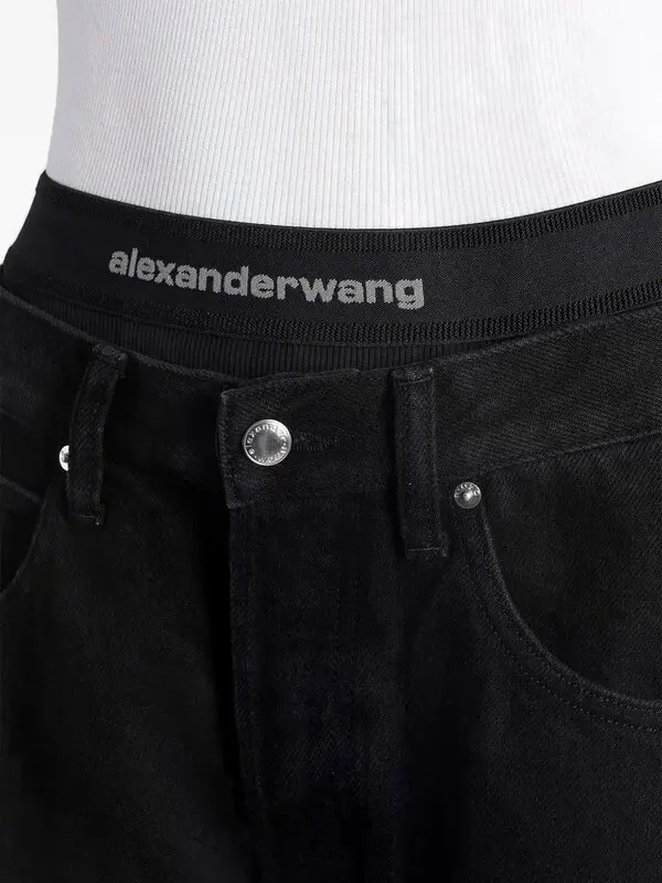 Alexander Wang Wide-leg Jeans With Attached Boxer Brief - Black