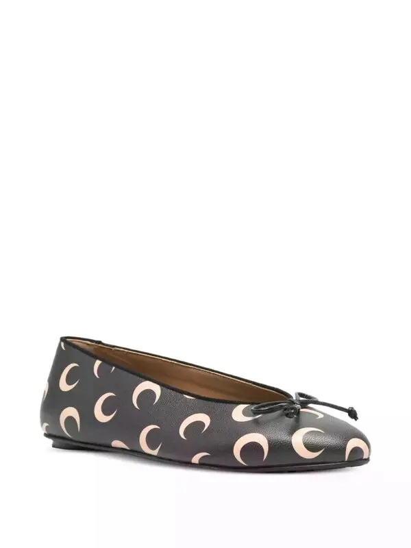 MARINE SERRE Crescent Moon Print Ballerina Flats