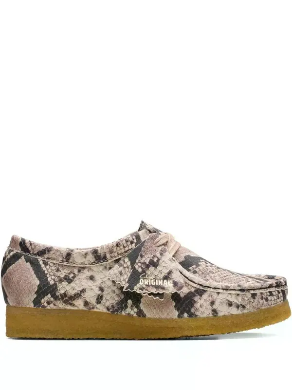 Clarks Snake Leather Wallabee Shoes - Neutrals