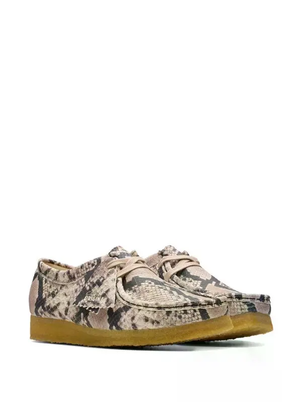 Clarks Snake Leather Wallabee Shoes - Neutrals