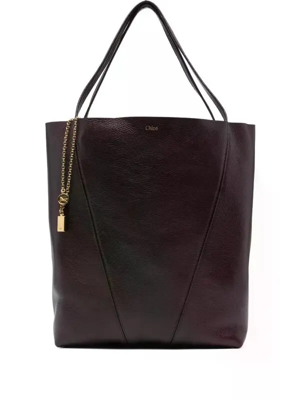 Chloé Grained-leather Spin Tote Bag - Red