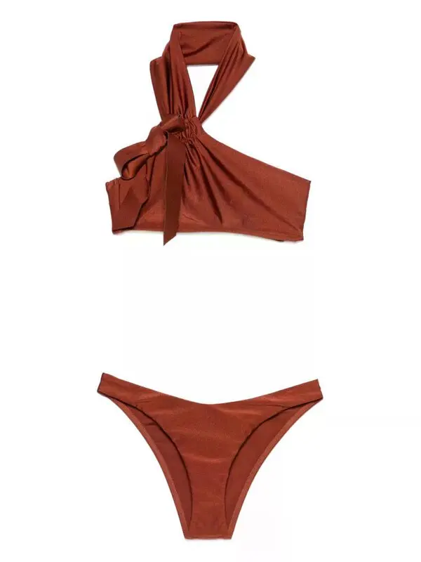 Zimmermann One-shoulder Bikini Set - Brown