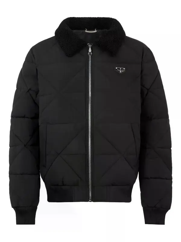 Philipp Plein Quilted Jacket With Textured Collar