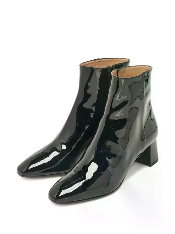AQUAZZURA Patent Leather Block Heel Ankle Boots