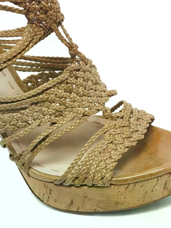 Miu Miu Woven Straps Platform Sandals