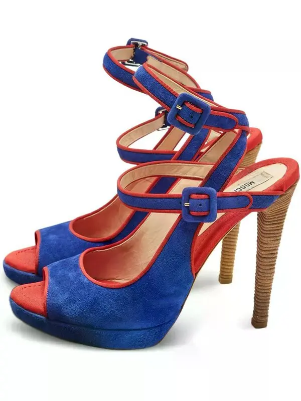 Moschino Buckle Suede Sandals