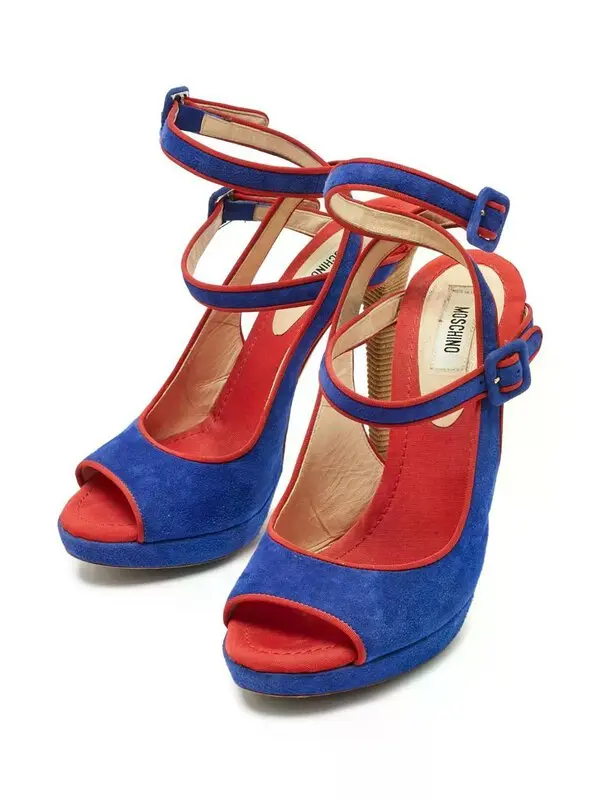 Moschino Buckle Suede Sandals