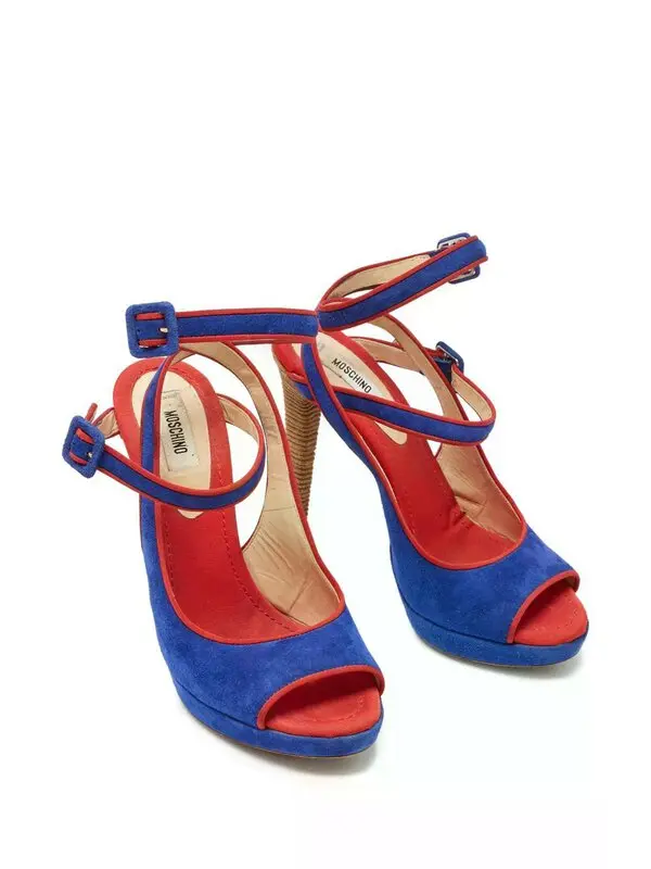 Moschino Buckle Suede Sandals