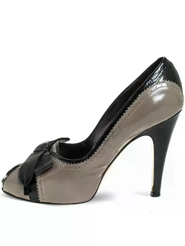 GIANVITO ROSSI Leather Peep-toe Pumps