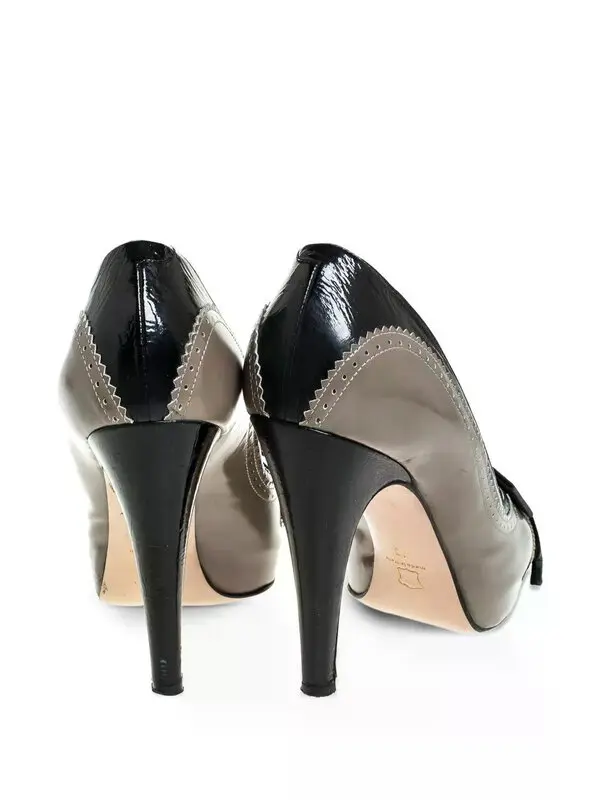GIANVITO ROSSI Leather Peep-toe Pumps