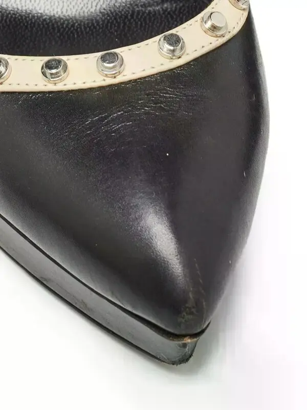 Saint Laurent Platform Studded Slingback Pumps