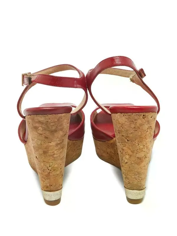 JIMMY CHOO 110mm Leather Wedge Sandals