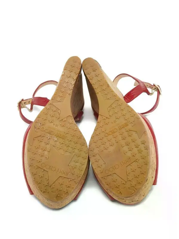 JIMMY CHOO 110mm Leather Wedge Sandals