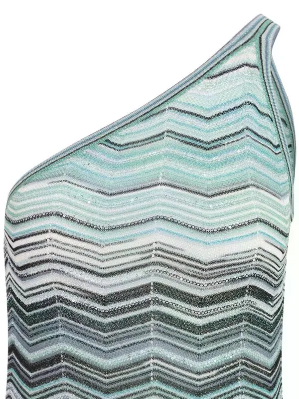 Missoni One-shoulder Chevron Maxi Dress