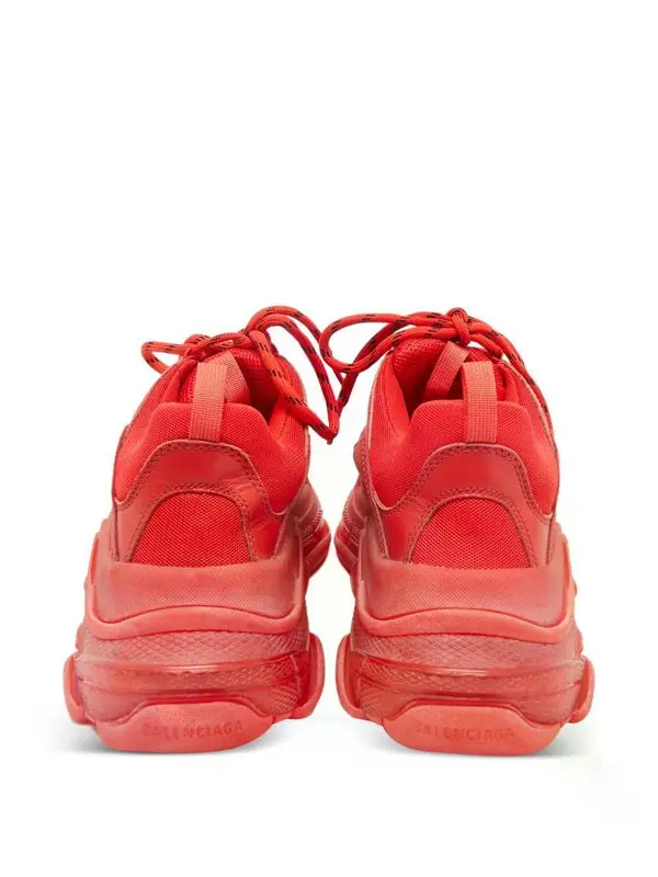 Balenciaga Triple S Stacked Sole Sneakers - Red