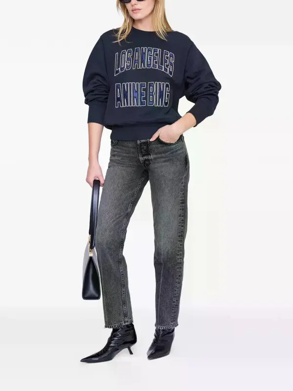 ANINE BING Crew Neck Sweatshirt - Blue