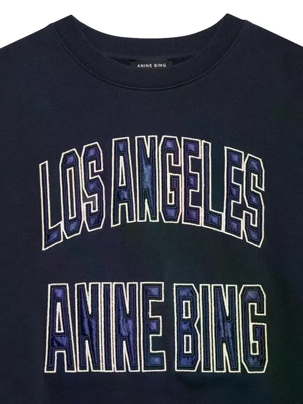 ANINE BING Crew Neck Sweatshirt - Blue