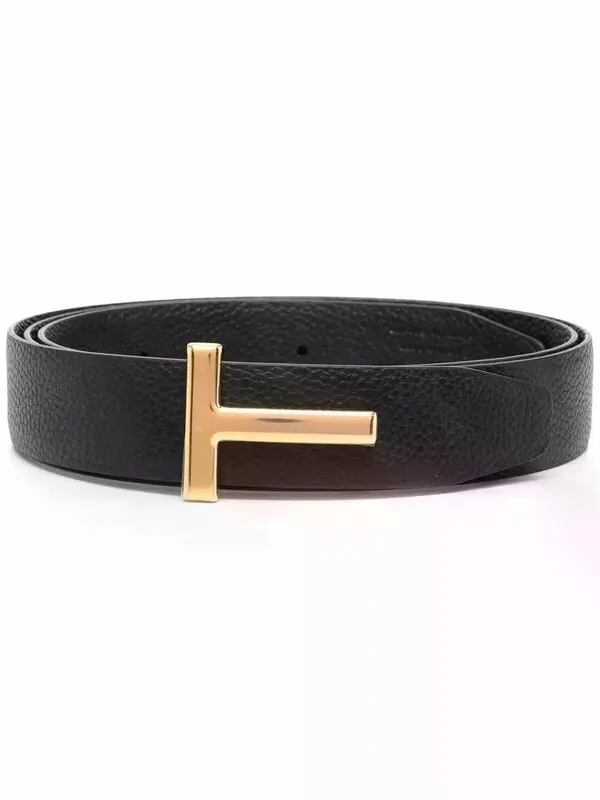 TOM FORD Logo-buckle Leather Belt - Black