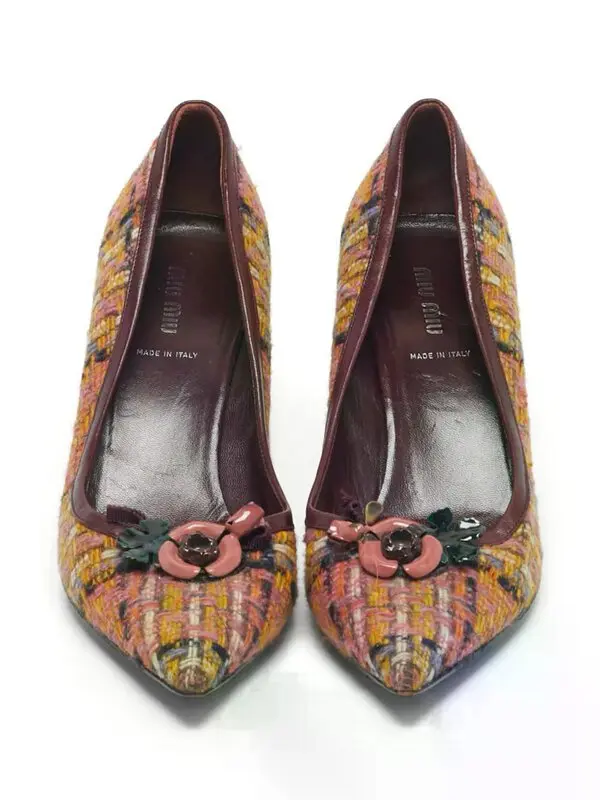 Miu Miu Flower Embellished Pointed Pumps