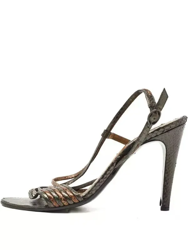 Bottega Veneta Metallic Snakeskin Sandals