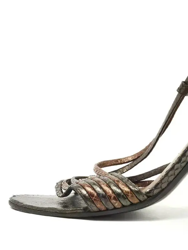 Bottega Veneta Metallic Snakeskin Sandals