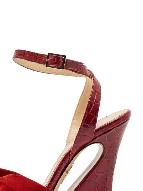 CHARLOTTE OLYMPIA Croc-embossed Bow Platform Sandals