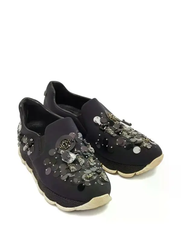 Prada Crystal-embellished Slip-on Sneakers