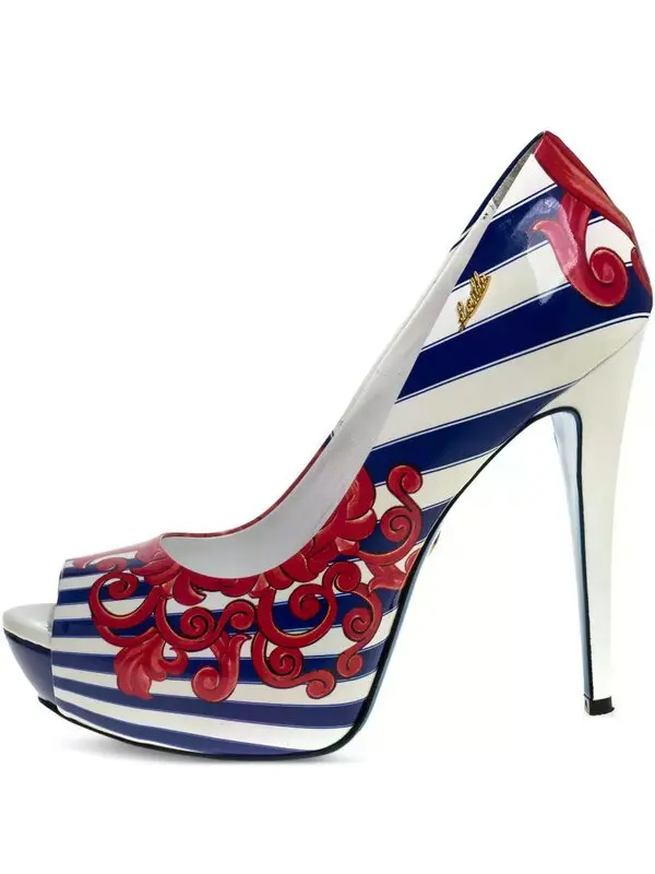 LORIBLU 140mm Platform Pumps - Red