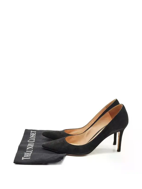 GIANVITO ROSSI Suede Pointed Toe High Heel Pumps
