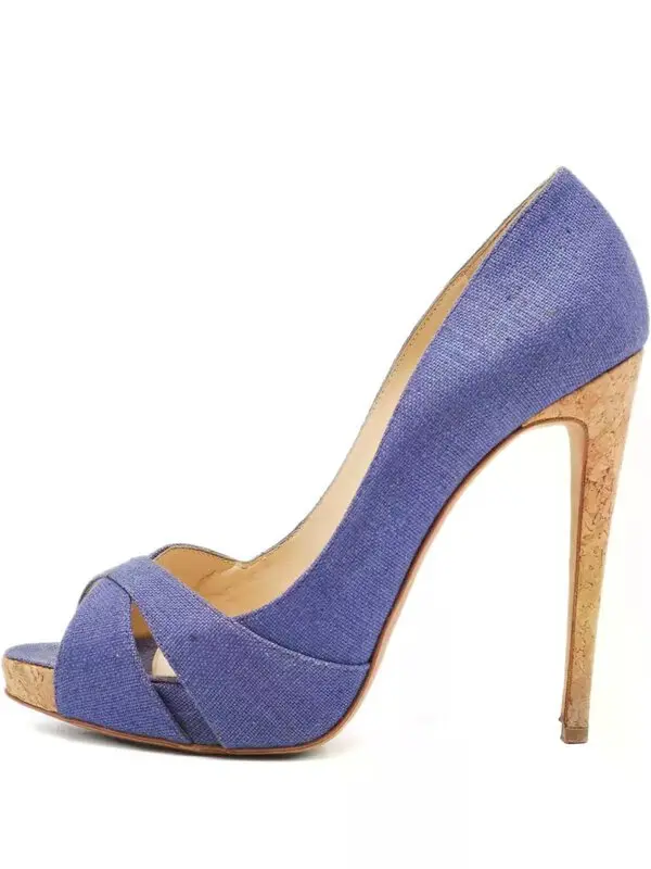 ALEXANDRE BIRMAN 120mm Peep-toe Raffia Pumps - Blue