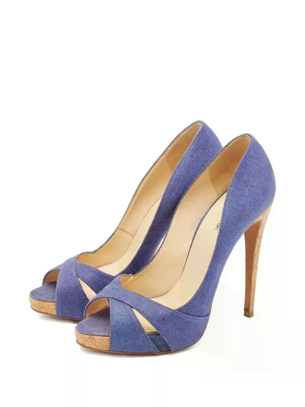 ALEXANDRE BIRMAN 120mm Peep-toe Raffia Pumps
