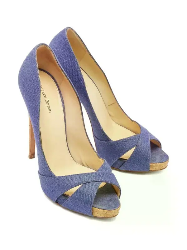 ALEXANDRE BIRMAN 120mm Peep-toe Raffia Pumps