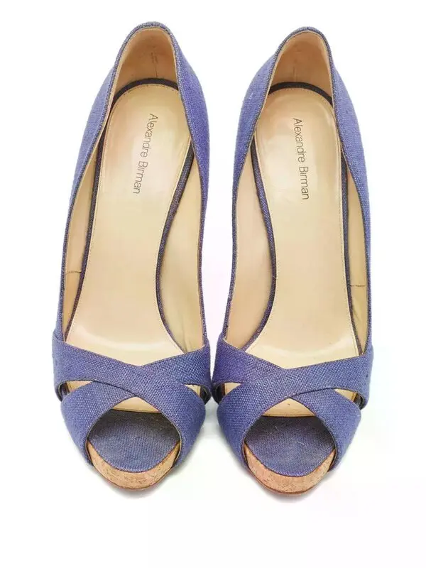 ALEXANDRE BIRMAN 120mm Peep-toe Raffia Pumps